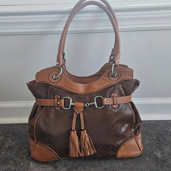 Gal | Bags | Gal Hobo Bag Brown Faux Snakeskin | Poshmark